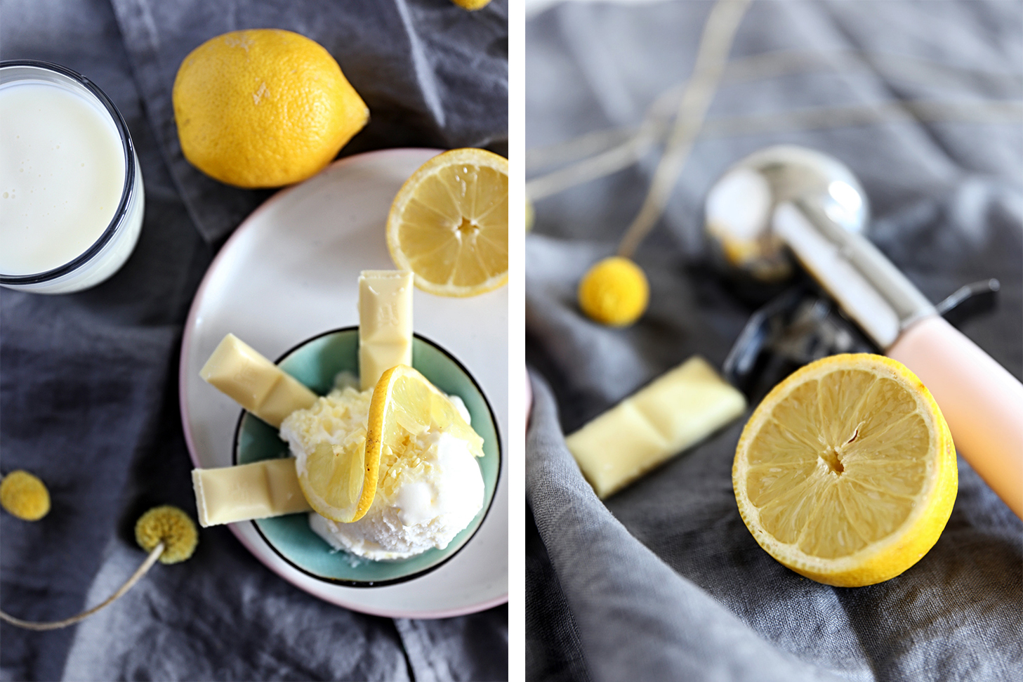 Zitrone-Buttermilch-Eis mit weißer Schokolade - Pottgewächs