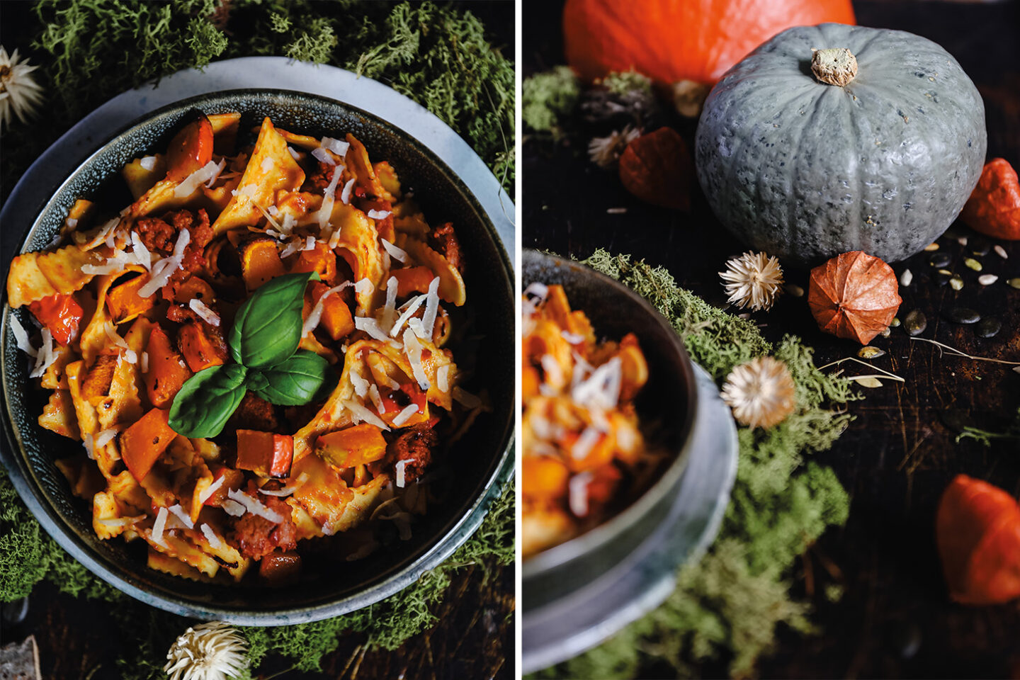 Herbstliche Pasta mit Kürbis und Salsiccia - Pottgewächs